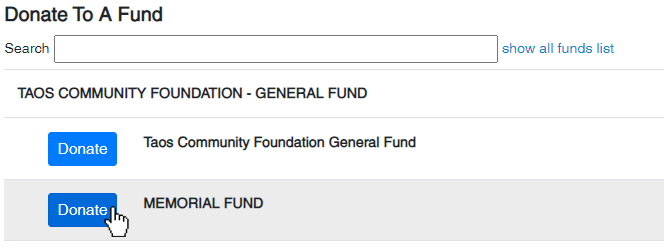 Memorial Donations – Taos Community Foundation